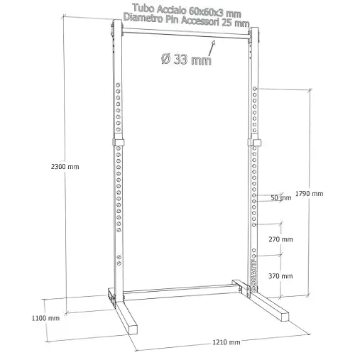 Half Rack con Barra Trazioni Regolabile | Su Misura